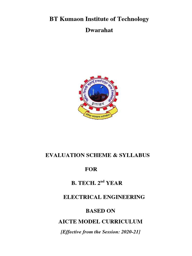 B.Tech Electrical Engineering Syllabus 2020-21 | PDF | Control Theory ...