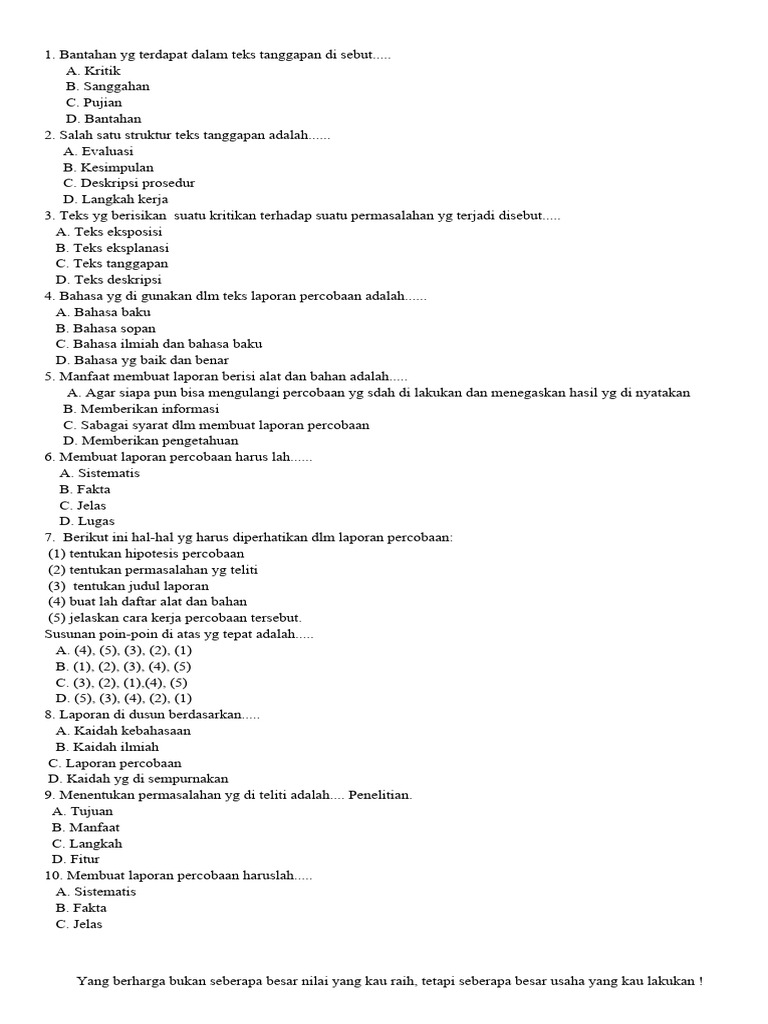 Soal Pas B Indo KLS 9 | PDF