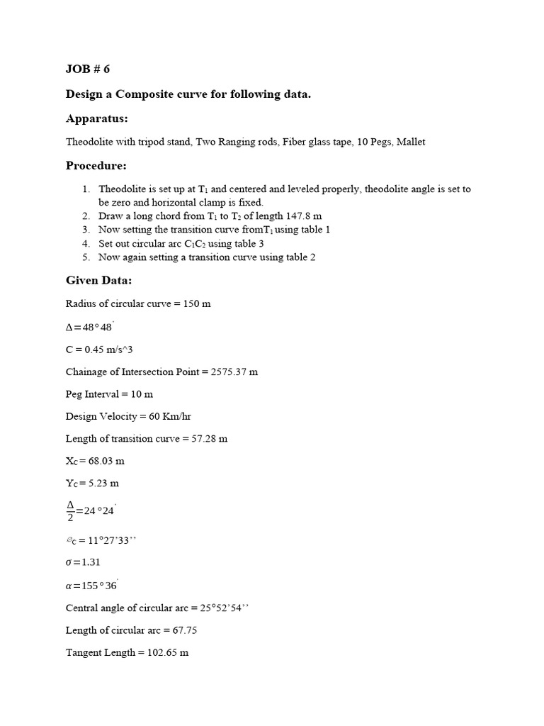 Design A Composite Curve | PDF | Tangent | Angle