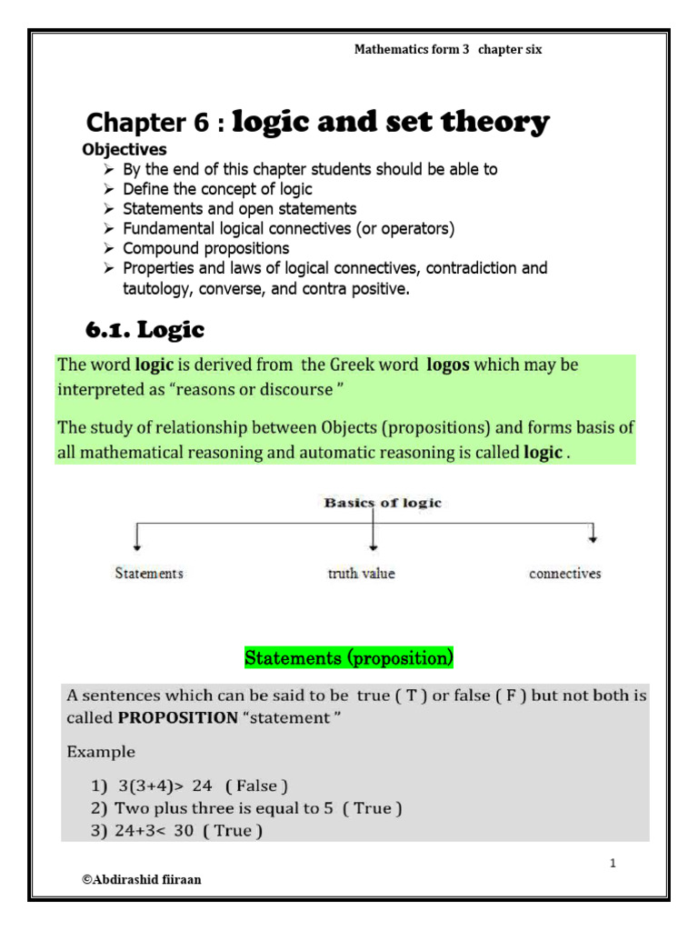 Chapter 6 Logic | PDF | If And Only If | Contradiction
