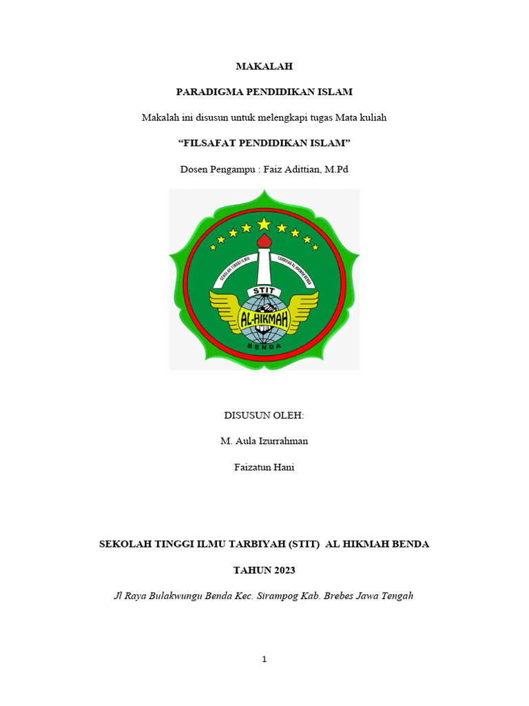 Paradigma Pendidikan Islam Kontemporer | PDF | Karier & Perkembangan