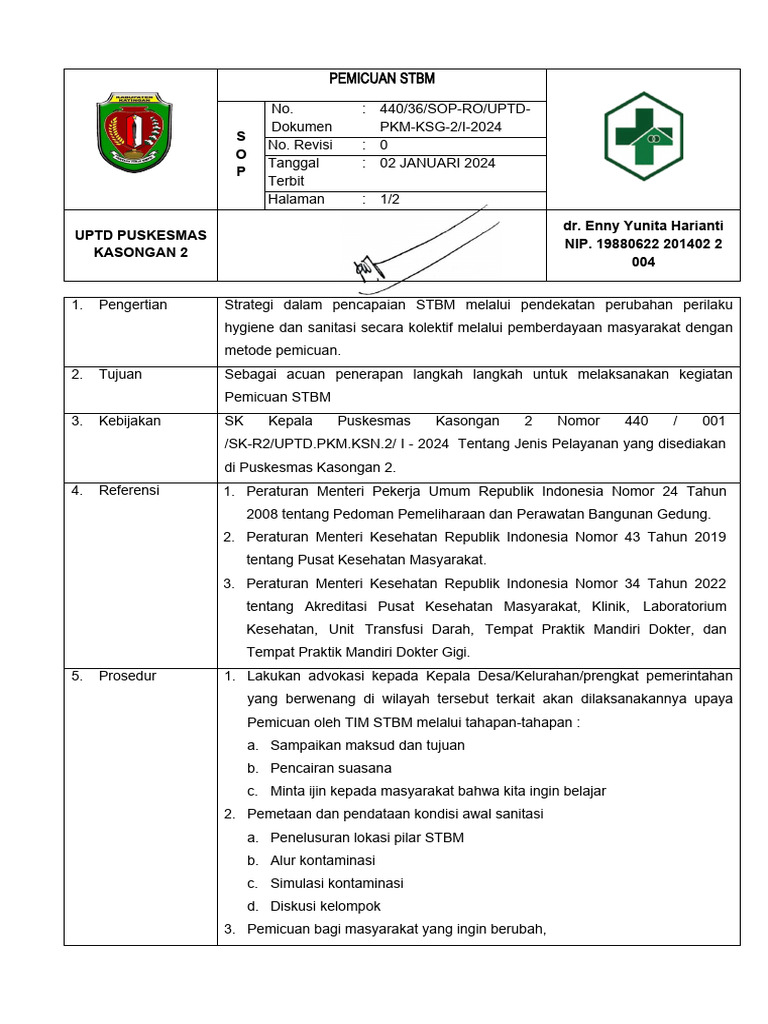 Strategi Pemicuan STBM di Puskesmas | PDF