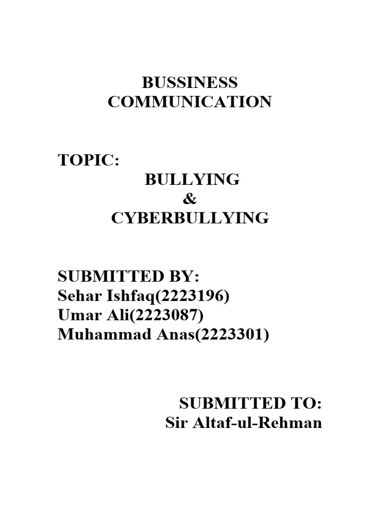 Bullying and Cyberbullying | PDF | Cyberbullying | Bullying
