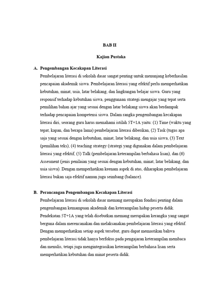 Bab 2 Pengembangan Literasi | PDF