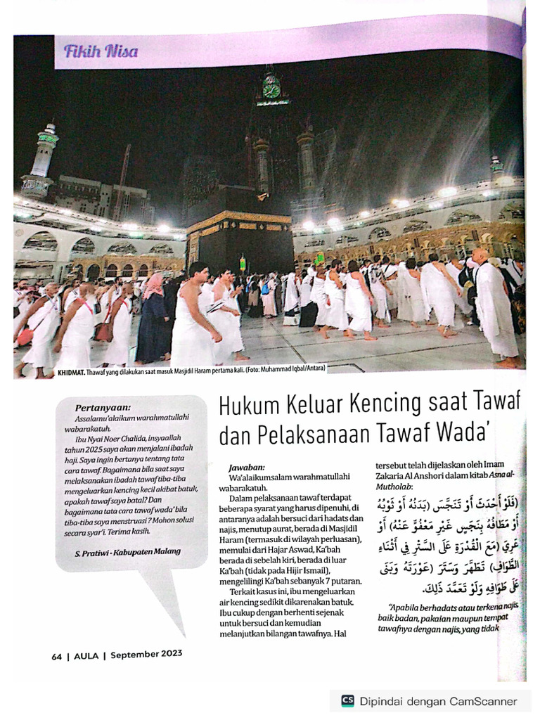 Hukum Keluar Kencing Saat Tawaf Dan Pelaksanaan Tawaf Wada Pdf