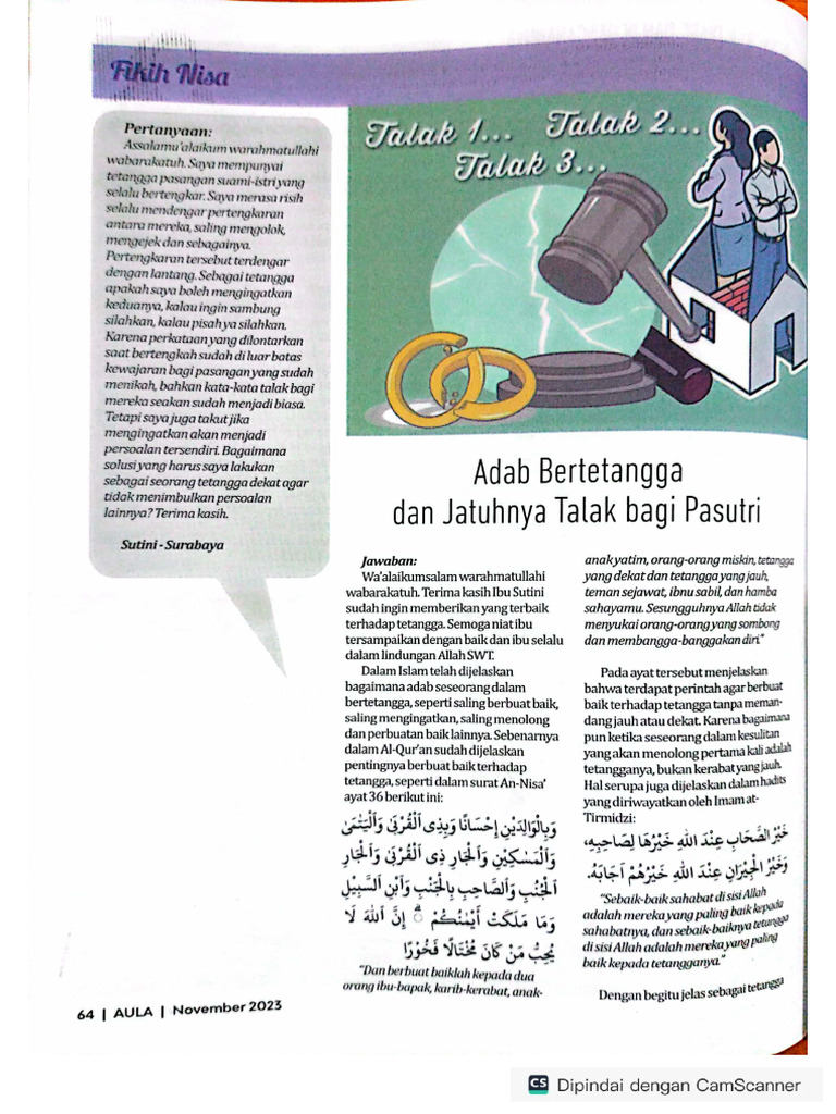 Adab Bertetangga Dan Jatuhnya Talak Bagi Pasutri | PDF