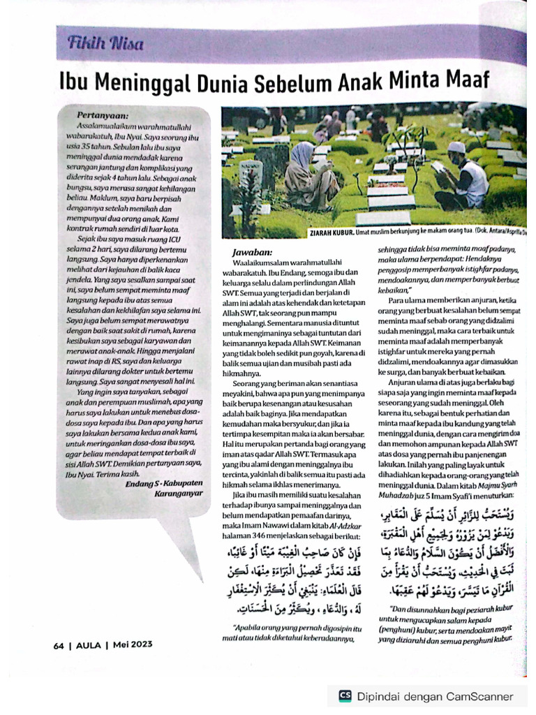 Ibu Meninggal Dunia Sebelum Anak Minta Maaf | PDF