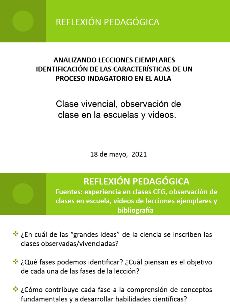 Presentaci N Reflexi N Pedag Gica Ciclo Del Aprendizaje | PDF | Aprendizaje | Pedagogía
