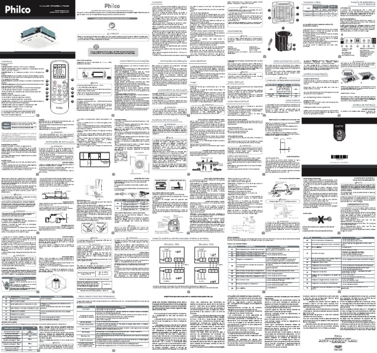 Manual Ar Condicionado Cassete Philco Pac36000cfm | Download grátis PDF ...