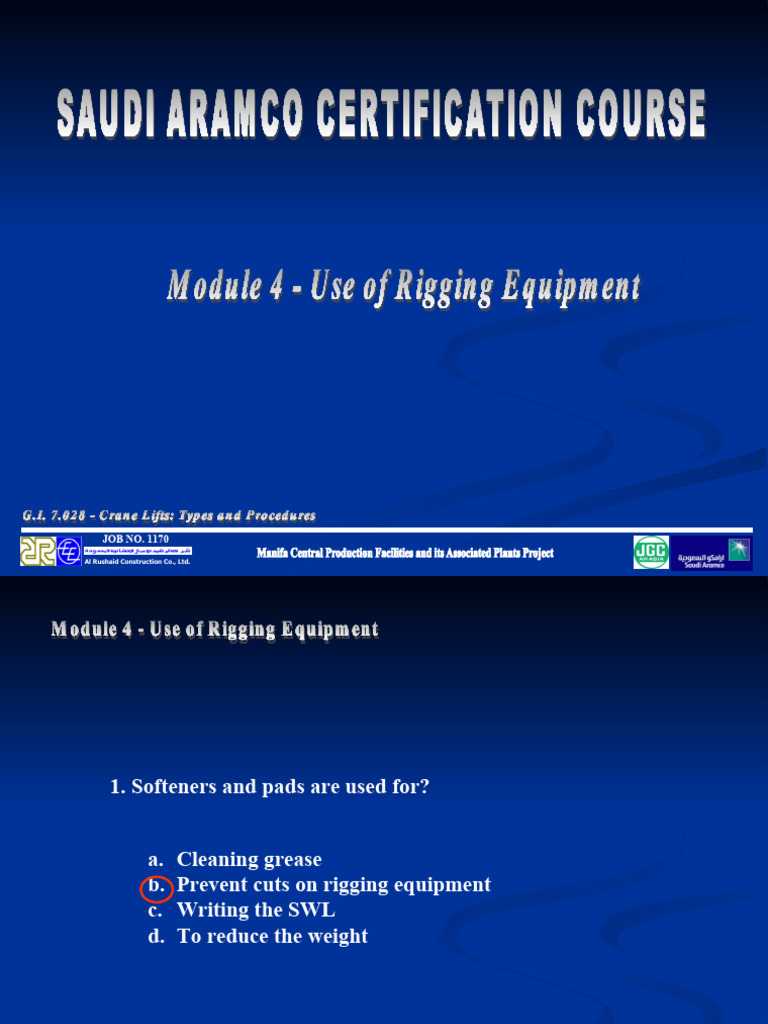Rigging Equipment Safety Guide | PDF | Technology & Engineering