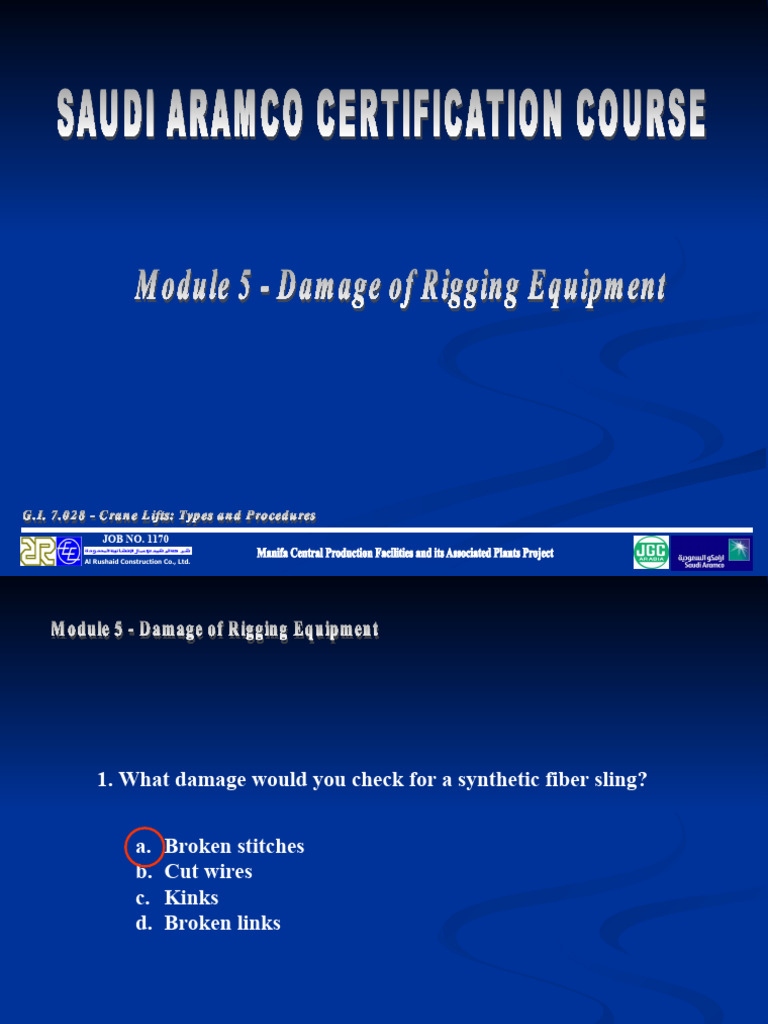 Mod 5 - Damage of Rigging Equipment | PDF | Technology & Engineering