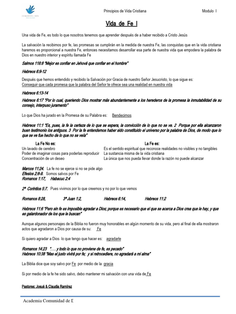3 Vida de Fe I guía | PDF | Fe | Salvación