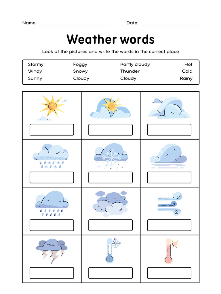 Weather Worksheet | PDF | Weather | Weather Forecasting