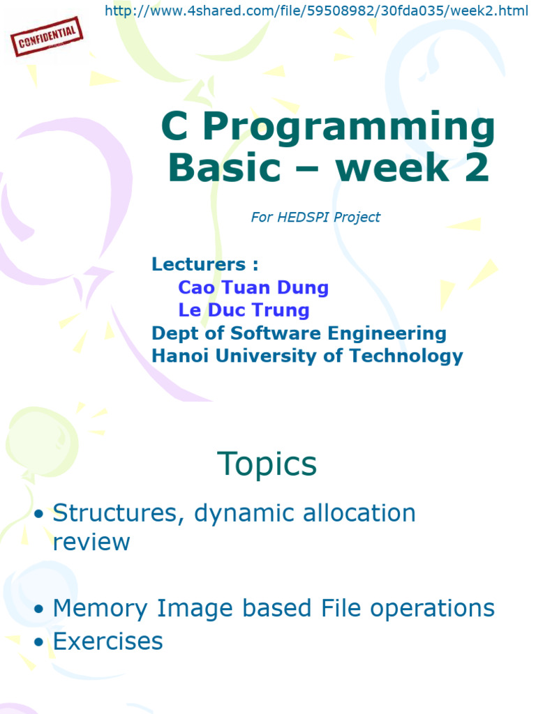 week2.ppt | PDF | Pointer (Computer Programming) | Software Engineering