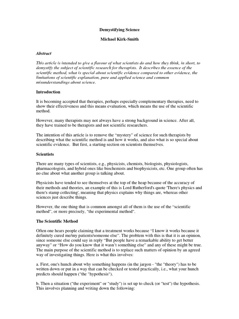 30 Mar 05 Demystifying Science For JAAMT | PDF | Scientific Method ... 30 Mar 05 Demystifying Science For JAAMT | PDF | Scientific Method ...