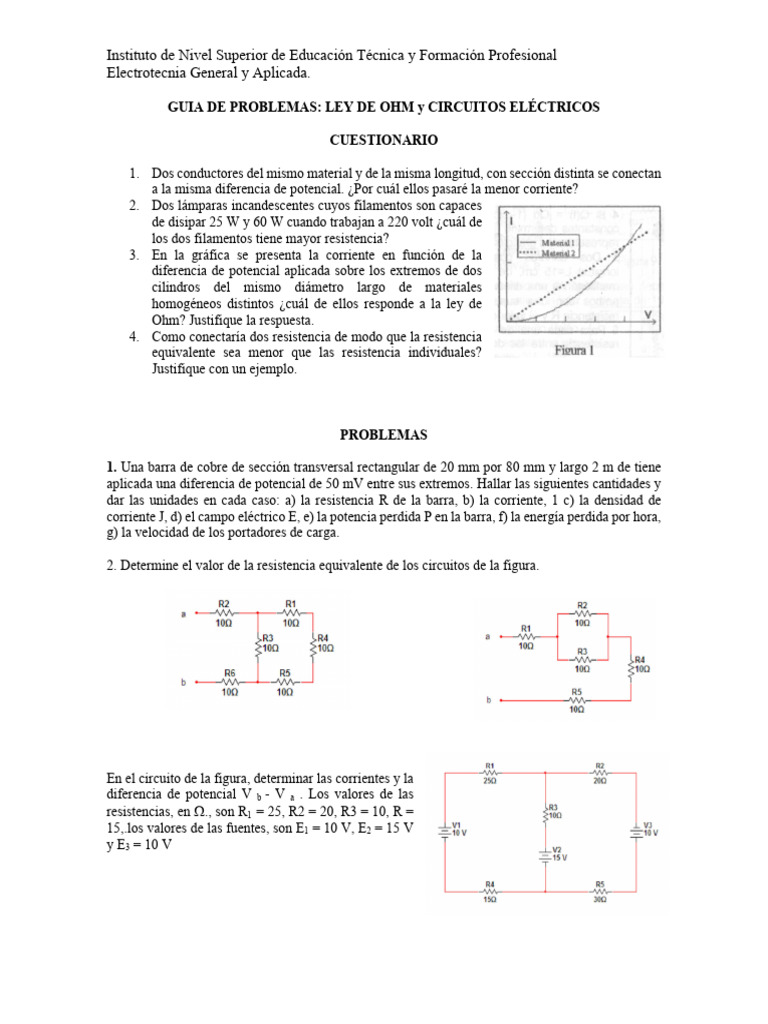 Electrotecnia. Actividad 3. Electrocinetica | PDF