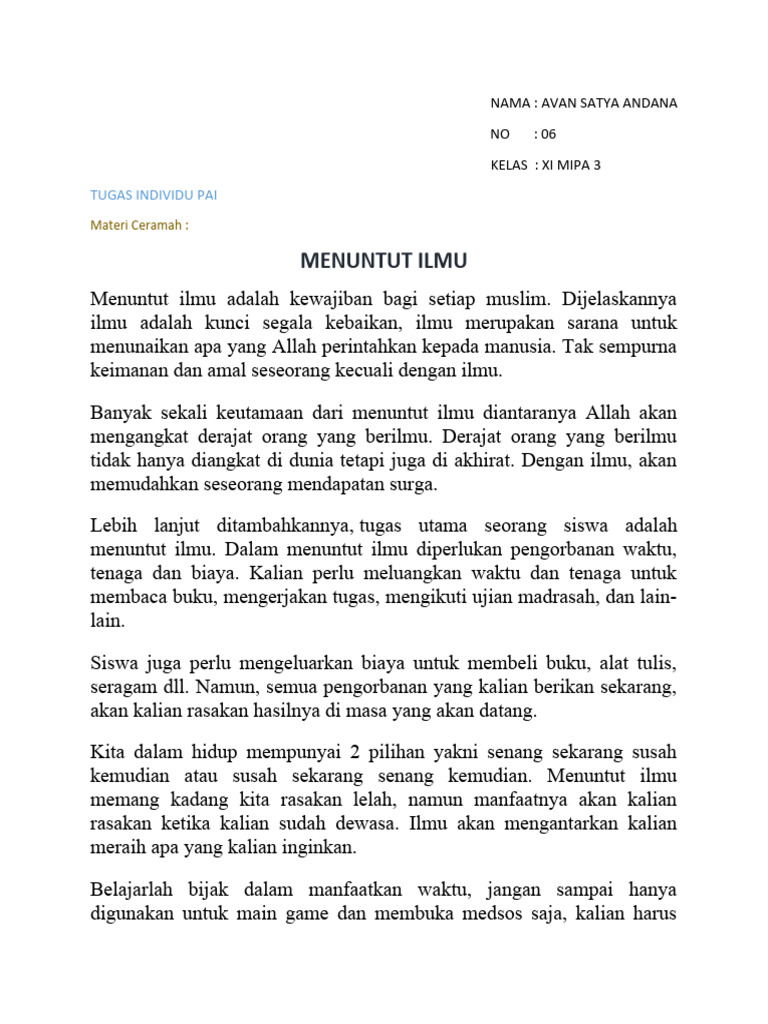 Menuntut Ilmu | PDF