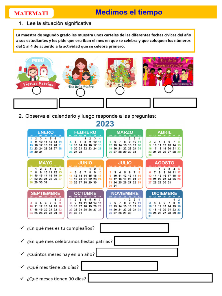D2 A1 FICHA MAT. Medimos El Tiempo | PDF
