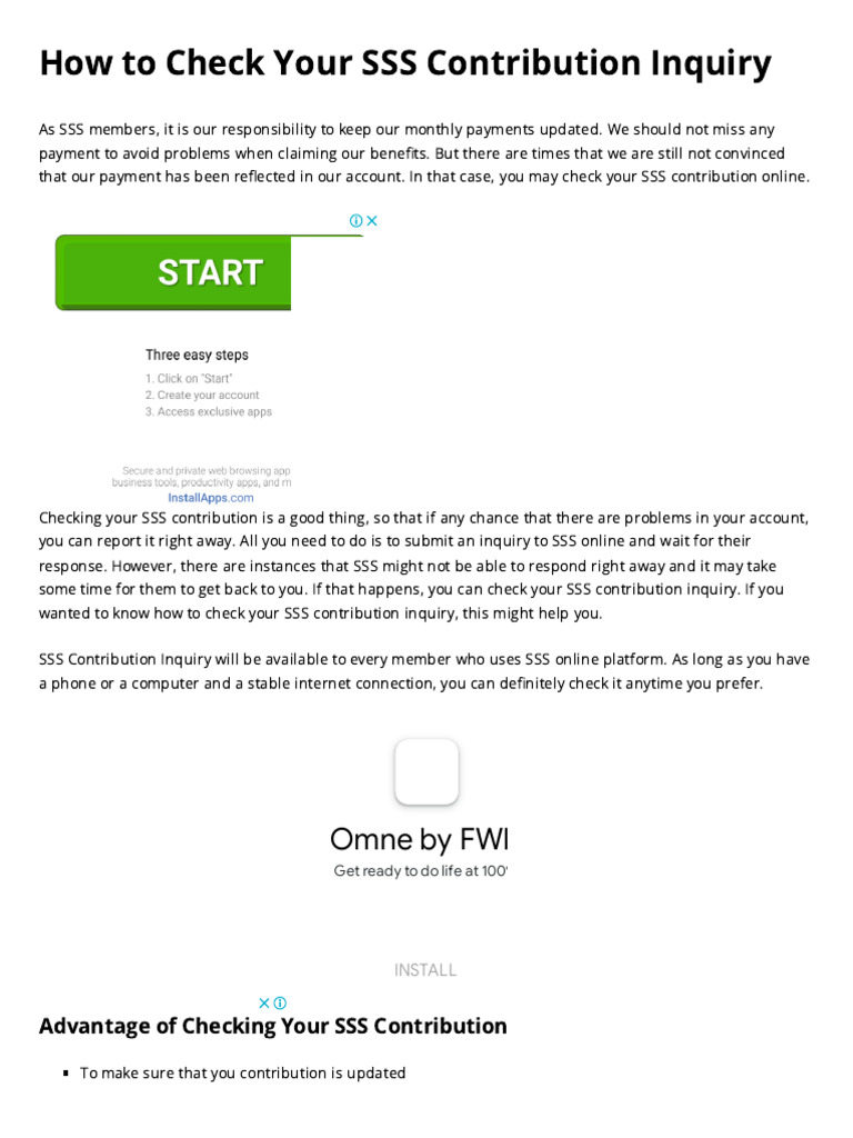 How To Check Your SSS Contribution Inquiry - Usapang Piso | PDF ...