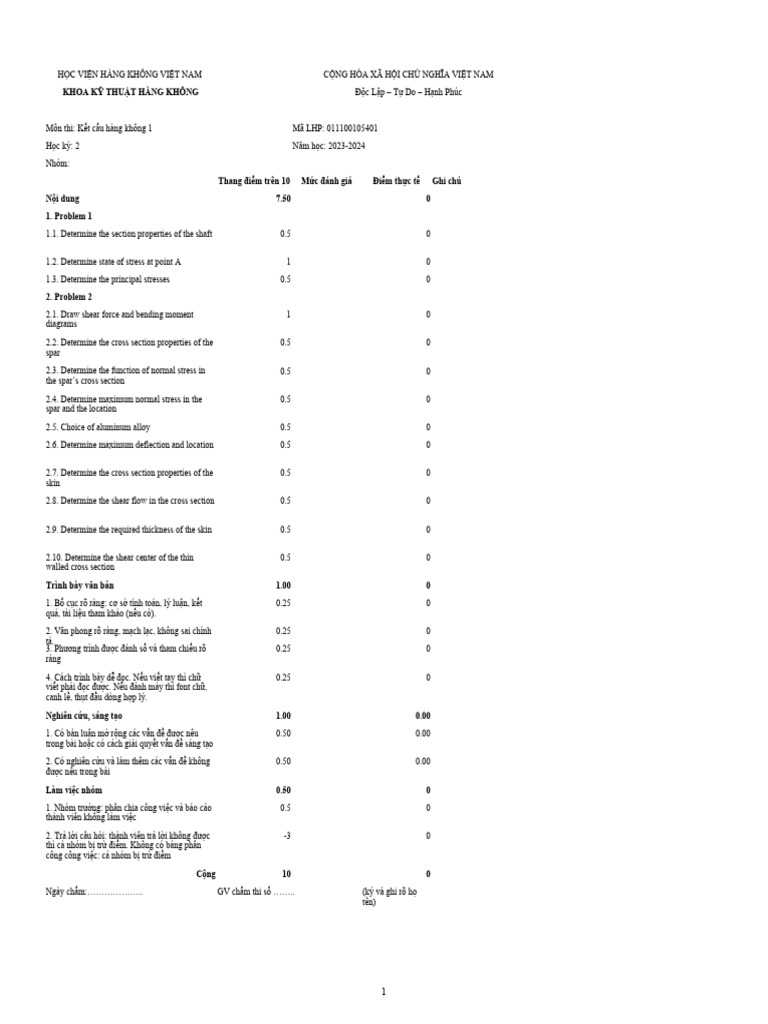 KCHK1 Assessment Form Sem 2 2023 2024 | PDF