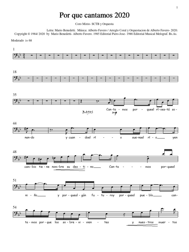 Bajos Por Que Cantamos | PDF