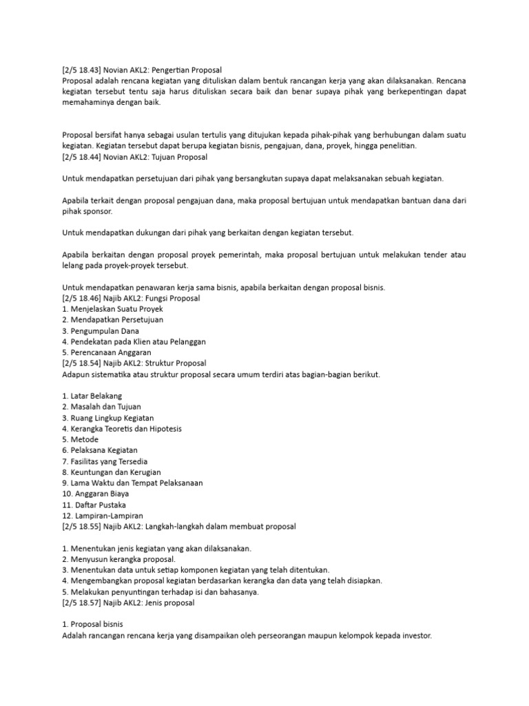 Materi PROPOSAL | PDF | Pengelolaan Keuangan & Uang