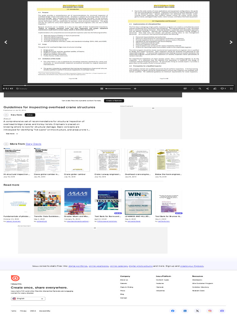 Guidelines For Inspecting Overhead Crane Structures by Gary Davis - Issuu4 | PDF | Advertising ...