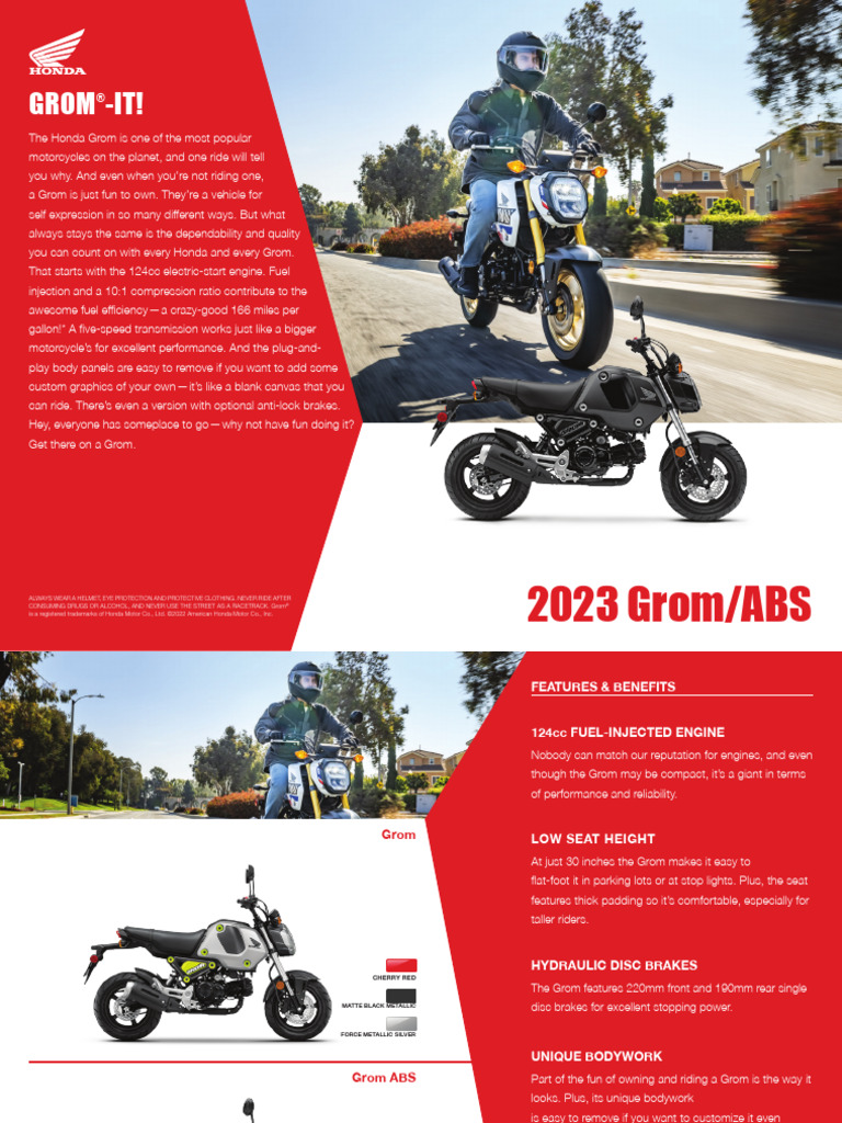 2023 Grom Brochure | PDF | Fuel Economy In Automobiles | Engines