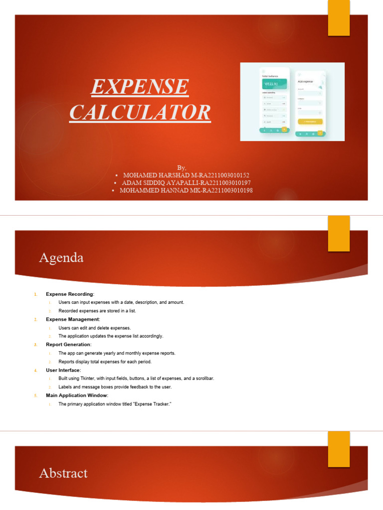 Expense Calculator-152 | PDF | Graphical User Interfaces | Application ...