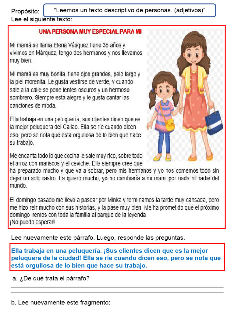 Ficha de Descripcion de Una Persona | PDF