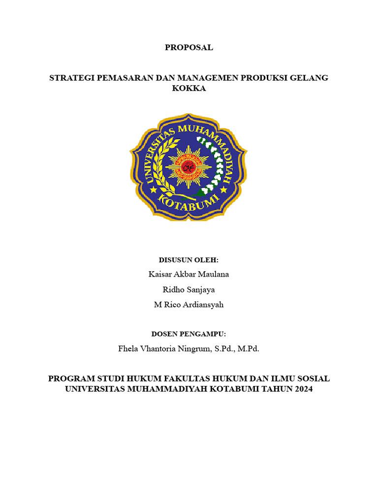 Proposal Kewirausahaan Kel.10 2 | PDF