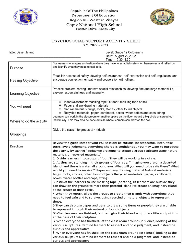 PSS-ACTIVITY-SHEET-12-1 | PDF | Learning | Behavior Modification