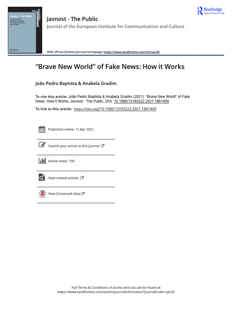 Understanding the Fake News Phenomenon | PDF | Fake News Website ...