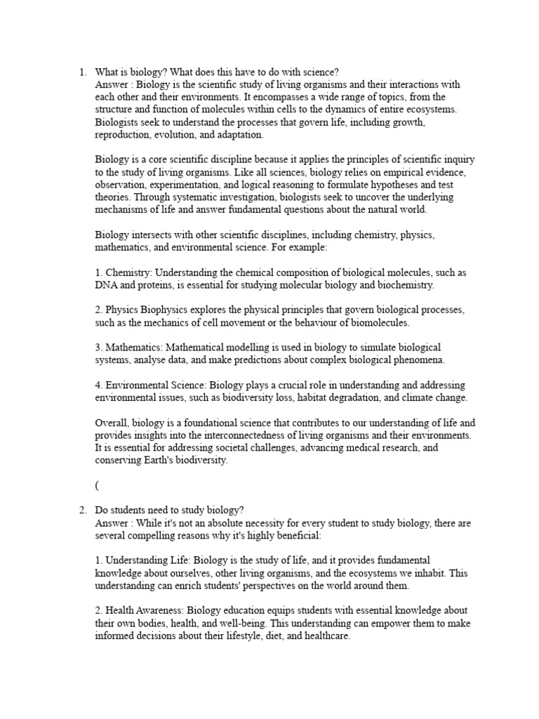 The importance of study science | PDF | Science | Biodiversity