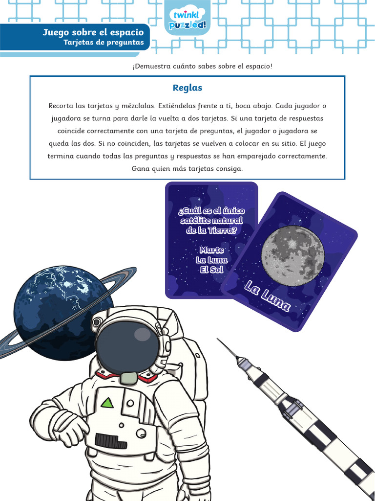 Triptico- planetas preguntas | PDF | Luna | Satélite natural