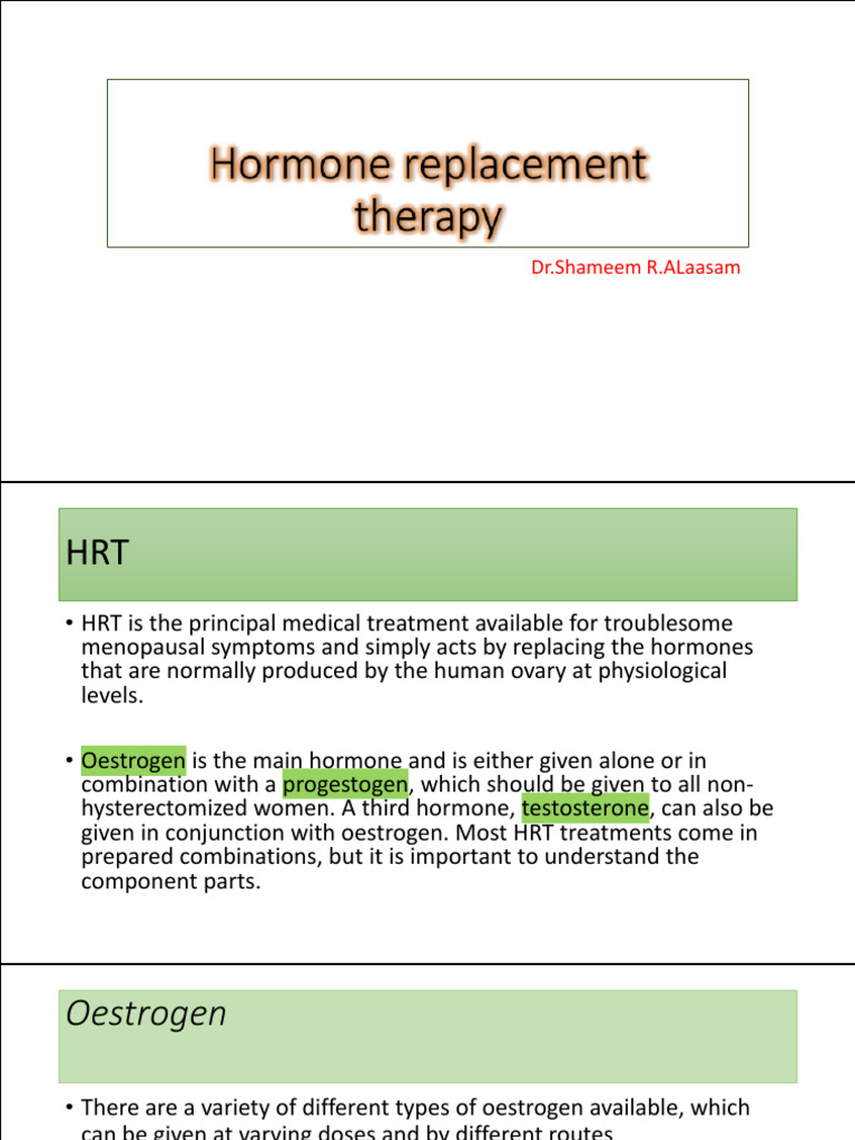 HRT | PDF | Hormone Replacement Therapy | Menopause