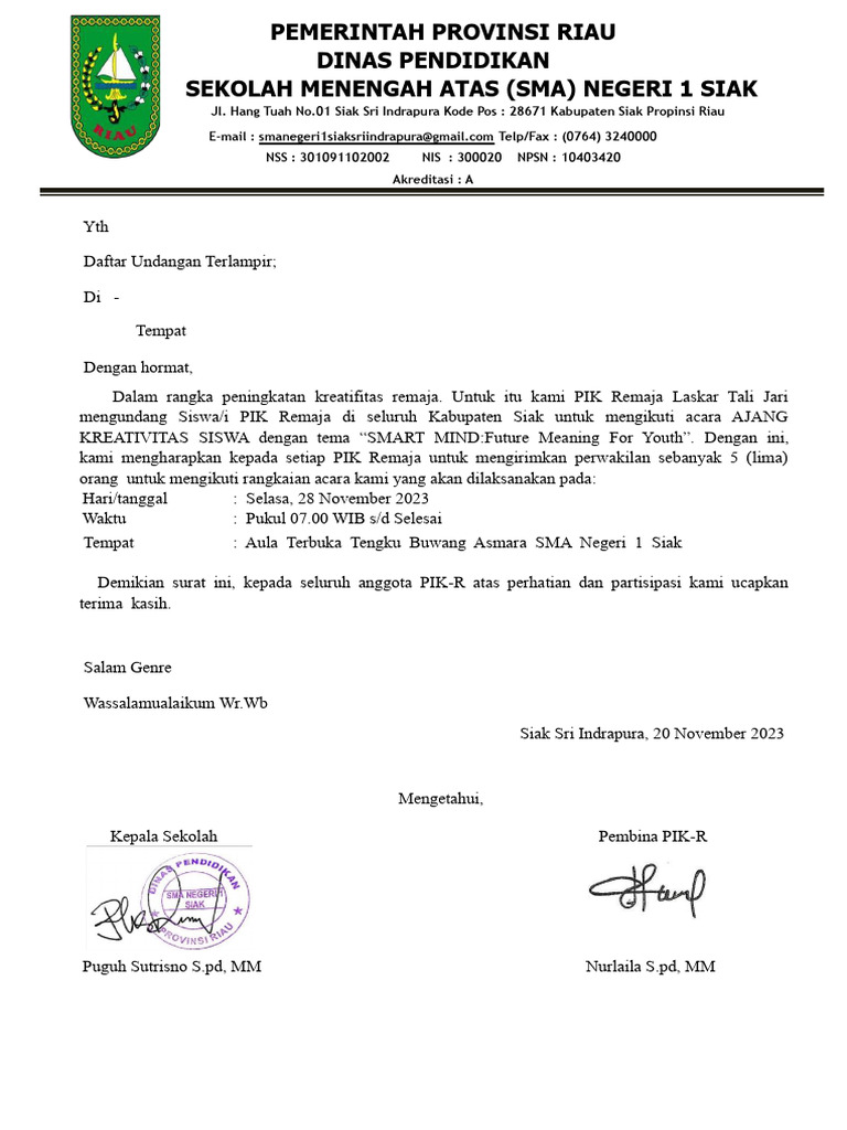 Surat Undangan AKR | PDF