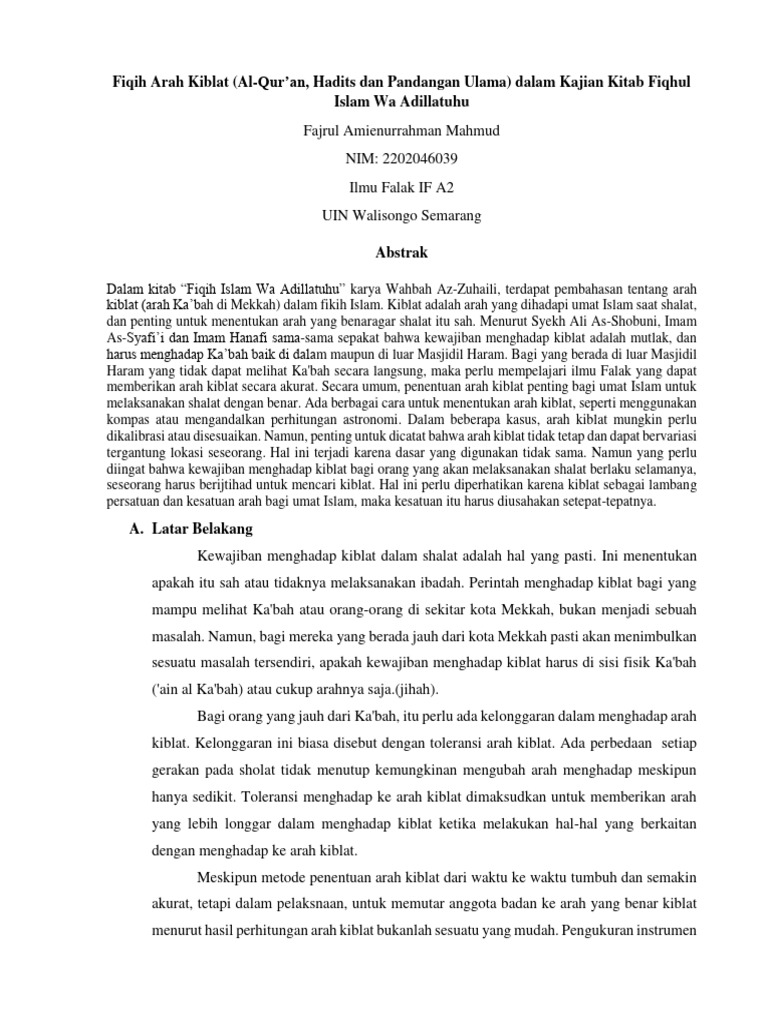 Panduan Fiqih Arah Kiblat dalam Islam | PDF | Ilmu Sosial | Agama ...