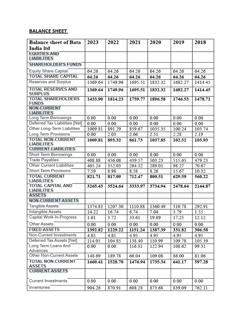 3 Unit of Bata India LTD | PDF | Balance Sheet | Equity (Finance)