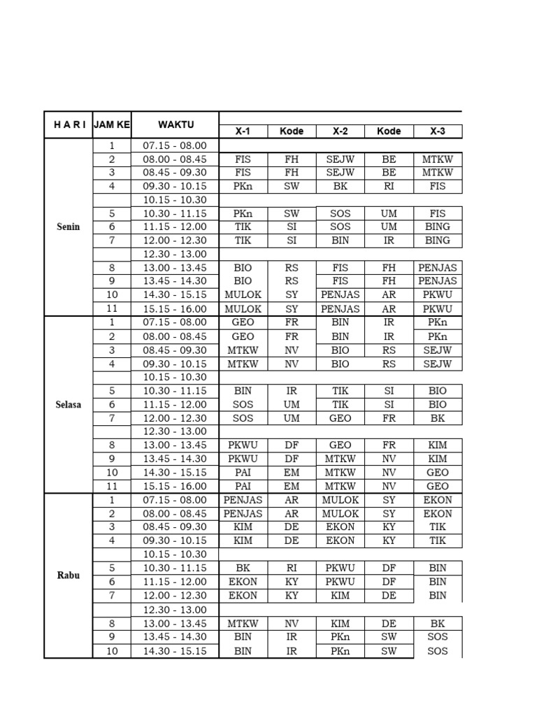 JADWAL BARU Ok 2023 | PDF