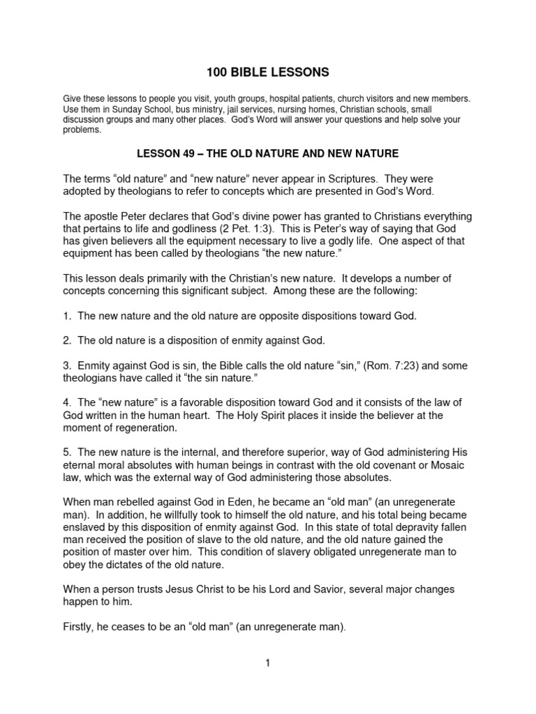 100 Bible Lessons Lesson 49 | PDF | God | Theology