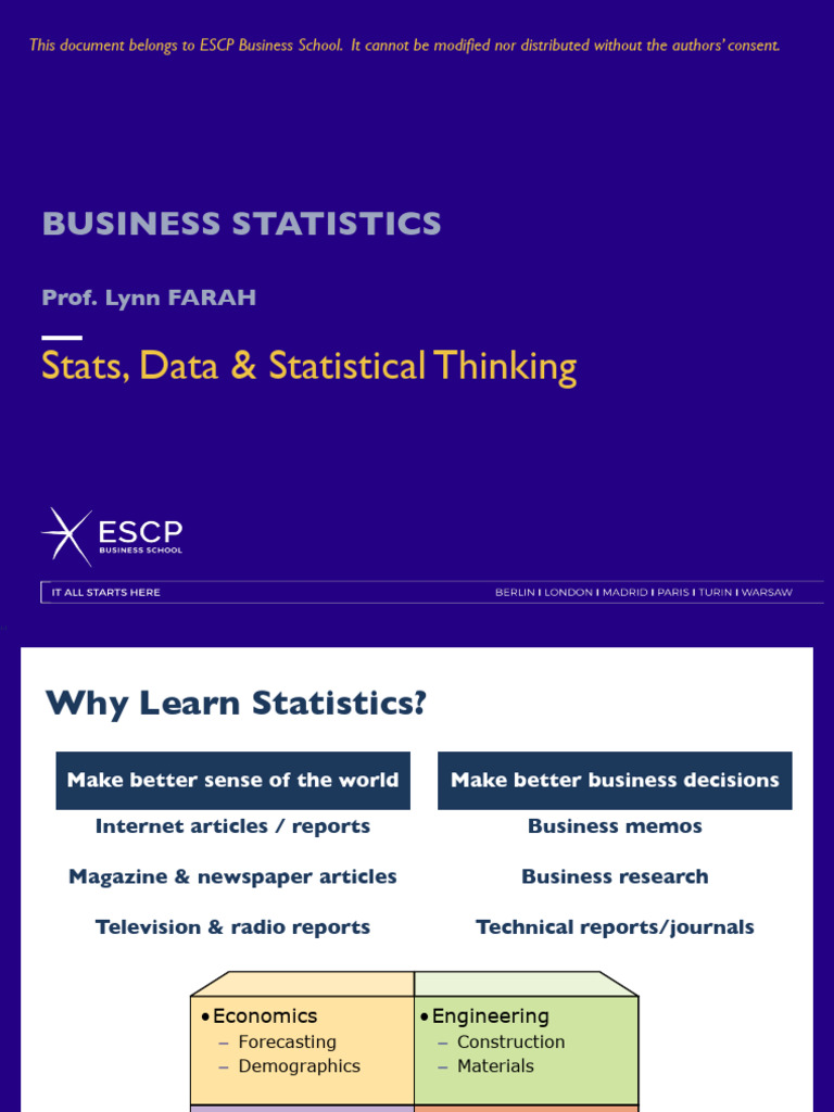 BS Topic 1. Post Lecture | PDF | Sampling (Statistics) | Statistics