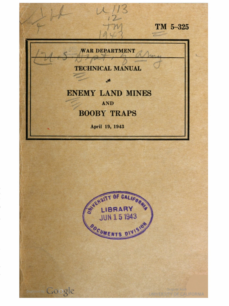 TM 5 325 Enemy Land Mines and Booby Traps | PDF | Fuze