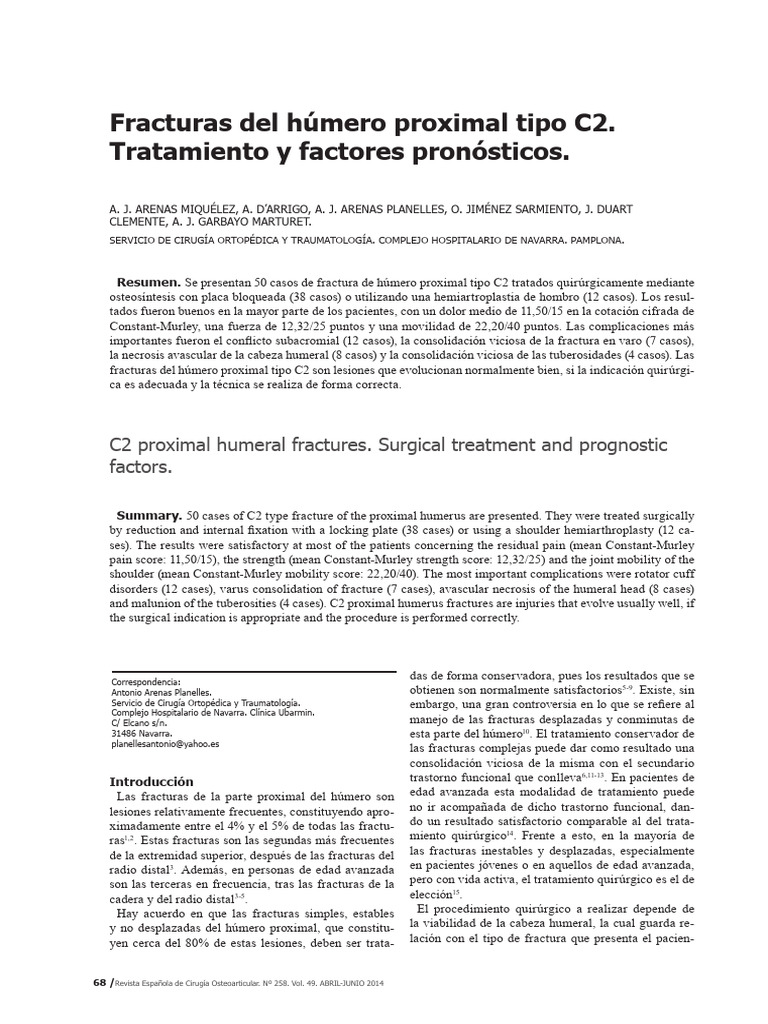 Fracturas Del Húmero Proximal | PDF | Análisis de variación | Error ...