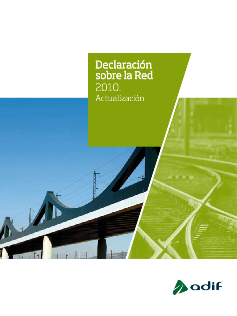 Libro Adif Declaración Red 2010 | PDF | Transporte ferroviario | Ministerio (Departamento de ...
