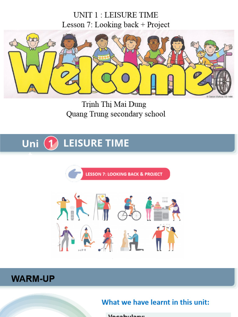 Unit 1 Leisure Activities Lesson 7 Looking Back Project | PDF | Syntax ...
