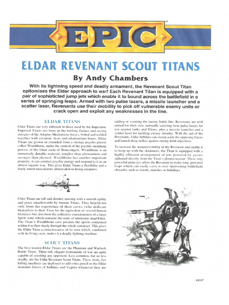 Epic Eldar Revenant Titan | PDF
