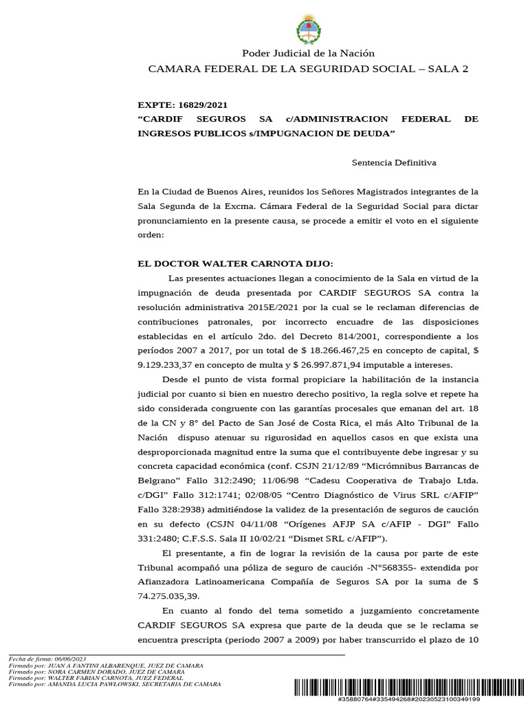 fallo (6) | PDF | Pequeñas y medianas empresas | Judicaturas