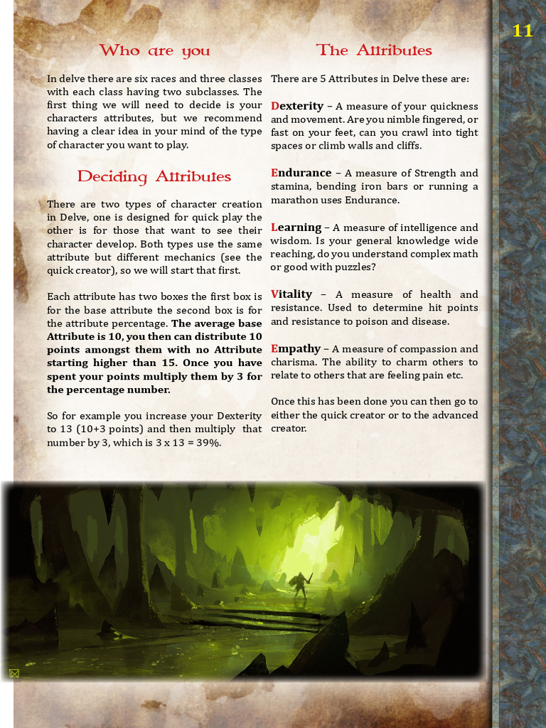 Delve Character Creation Guide | PDF