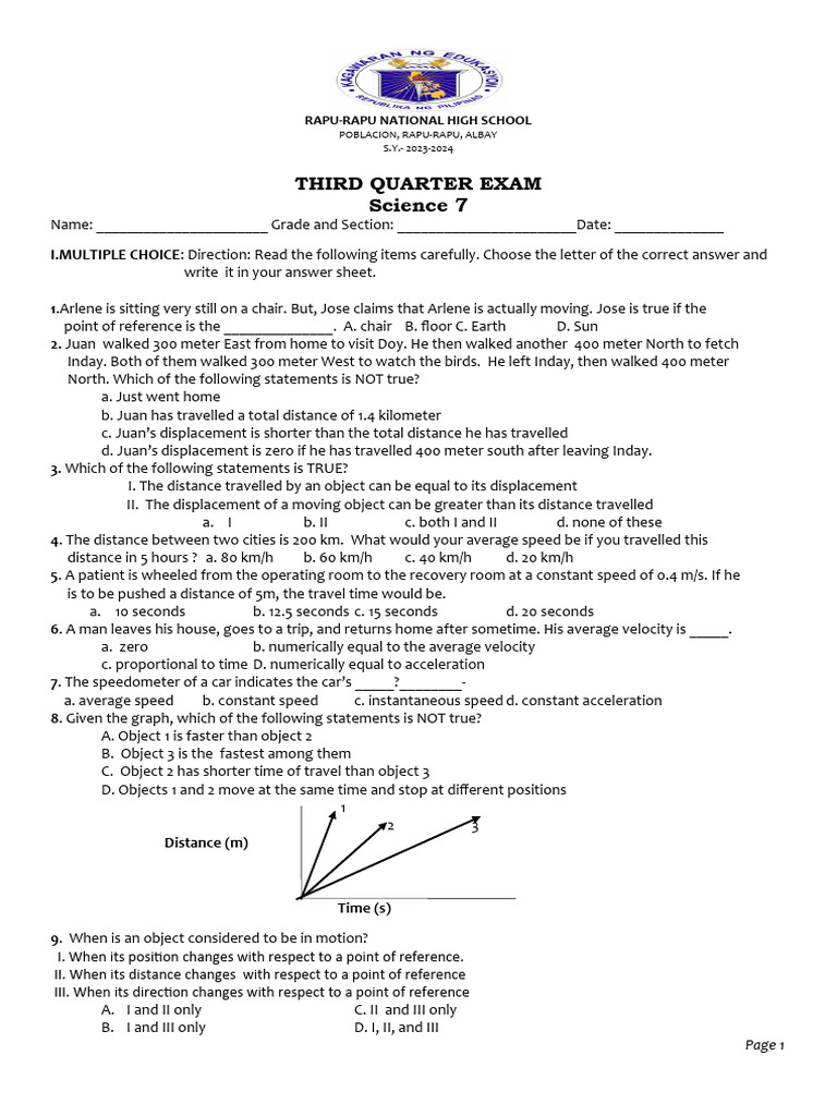 Third PT - Science72024 | PDF | Waves | Wavelength